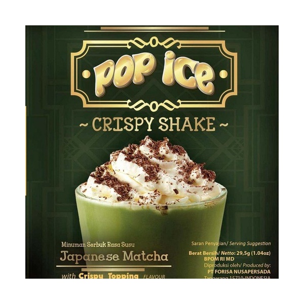 Pop Ice Crispy Shake Japanese Matcha | Indonesia Distribution Hub